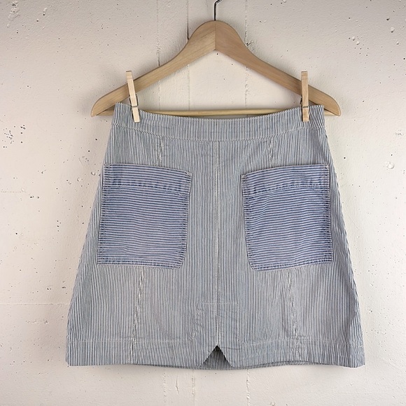 Anthropologie | Skirts | Anthropologie Pilcro Striped Denim Patch Pocket Mini Skirt | Poshmark